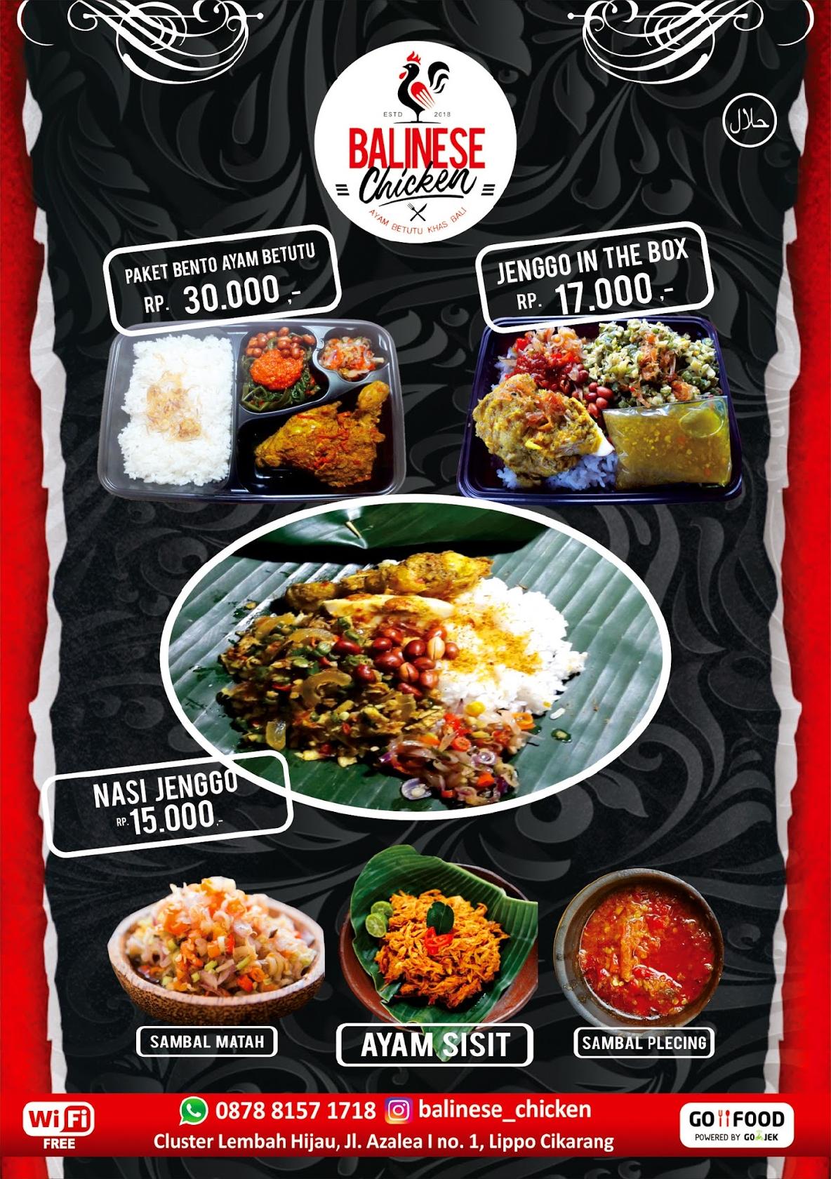 Menu at Balinese Chicken & Gaban Resto restaurant, Bekasi Regency