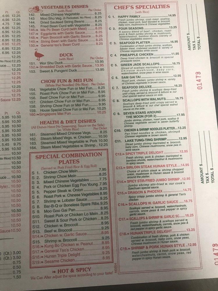 Menu at Lee’s Kitchen restaurant, Clinton