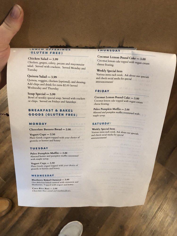 Menu at Coal River Coffee Company restaurant, Saint Albans
