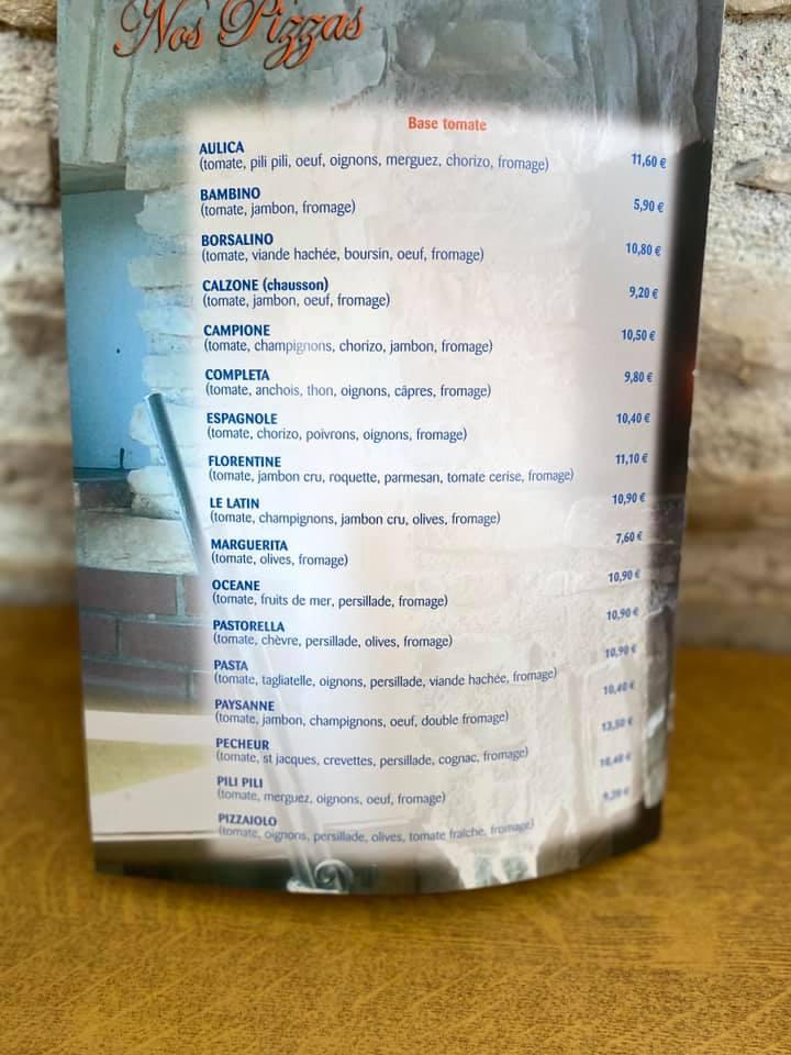 Menu au Pizzeria Le Latin, Pont-Saint-Pierre