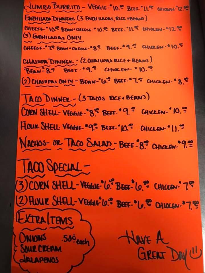Menu at Maria's Sunnyside 2Go Saline restaurant, Saline