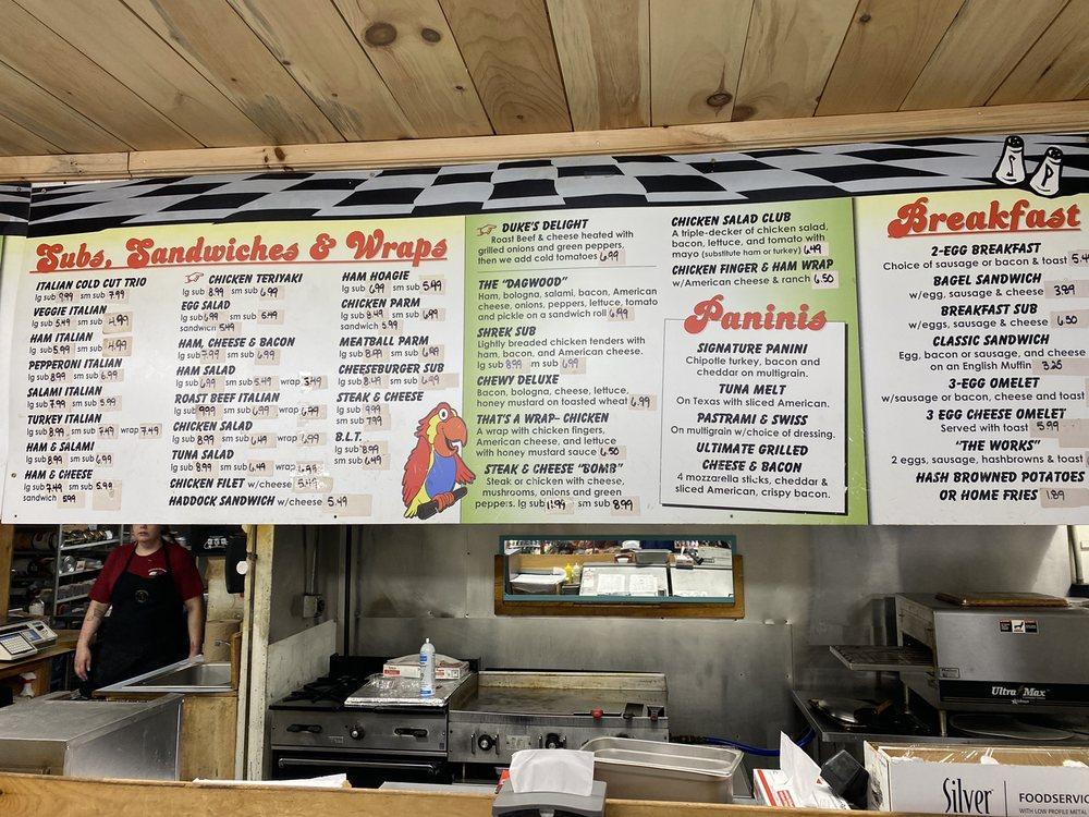 Menu at Polly's Variety Store pizzeria, Oxford