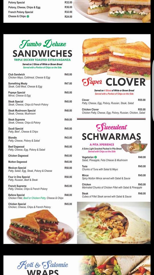 Menu at AKRAM'S Halaal Food's restaurant, Springs