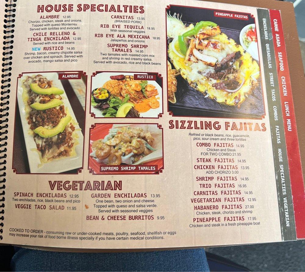 Menu at Red Habanero restaurant, Noblesville