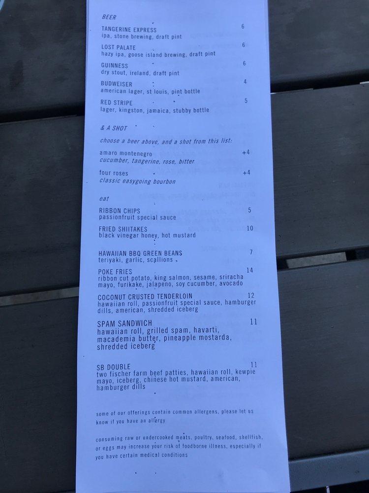 Menu at Strange Bird pub & bar, Indianapolis