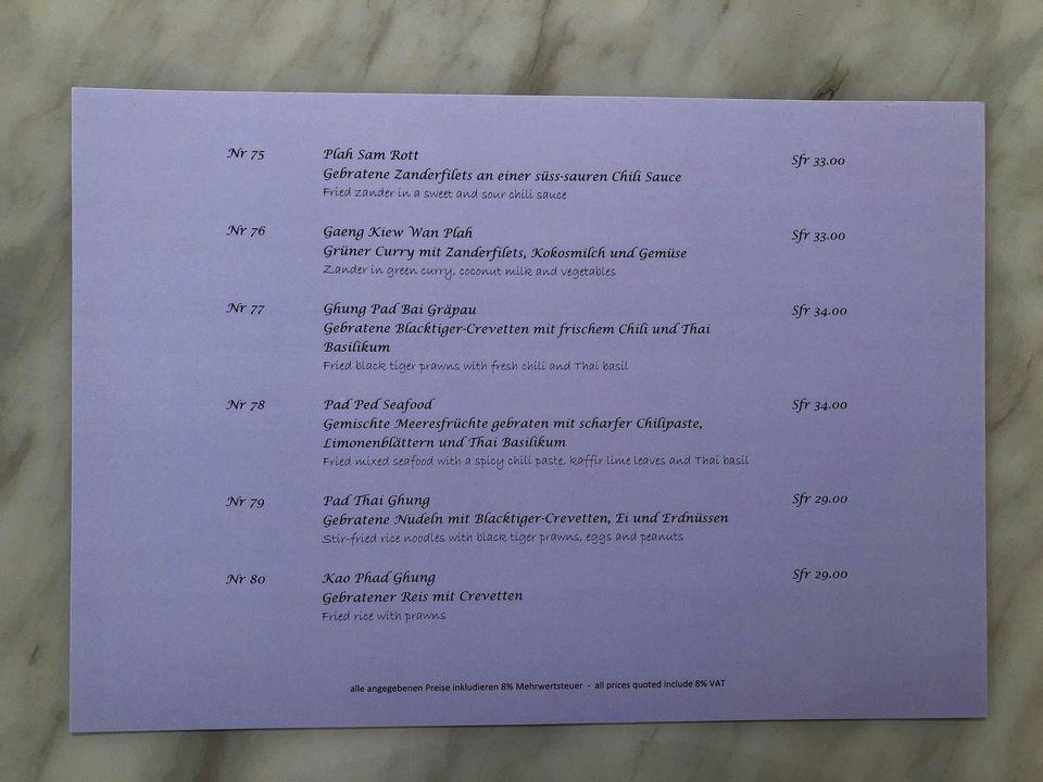 Speisekarte von Thai Ambiente Restaurant, Heiden, Poststrasse 30
