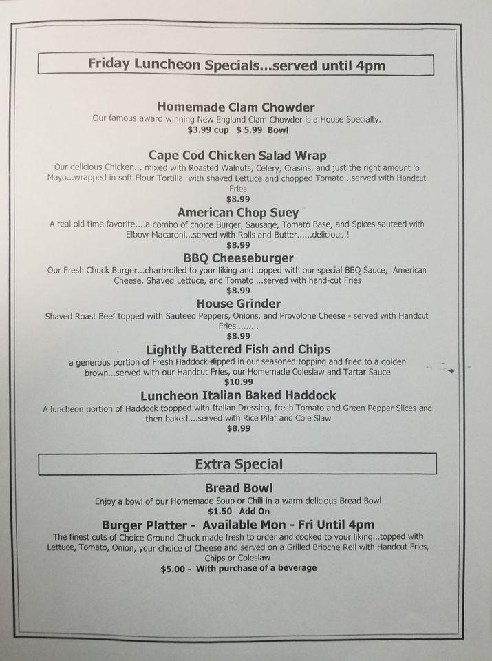 Menu at The Other Place Pub, Boylston