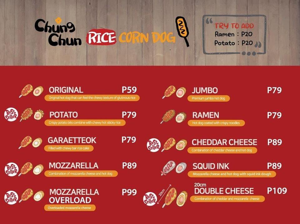 Carta del restaurante Chungchun Rice Corn Dog, Taguig