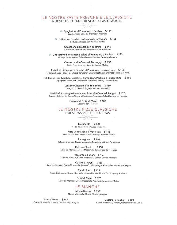 Menu at Piazza Navona Ristorante restaurant, Mexico City, Juan Vázquez ...