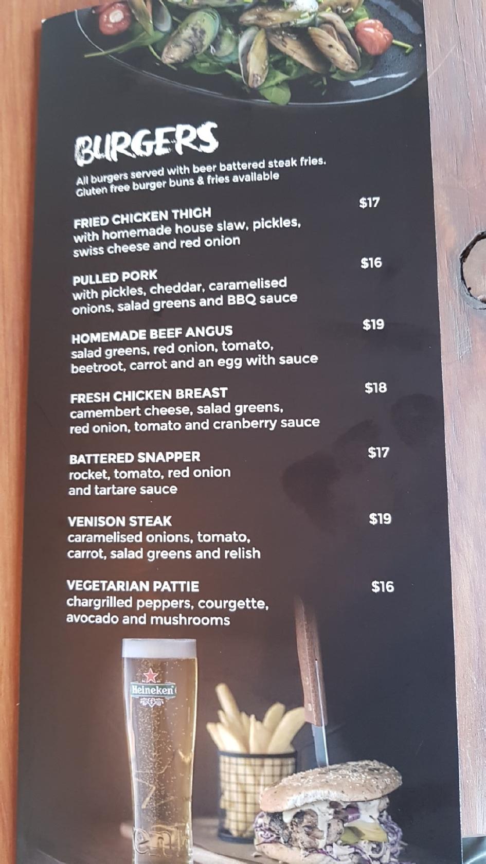 Menu at Rust Licensed Gourmet Burger Bar, Turangi