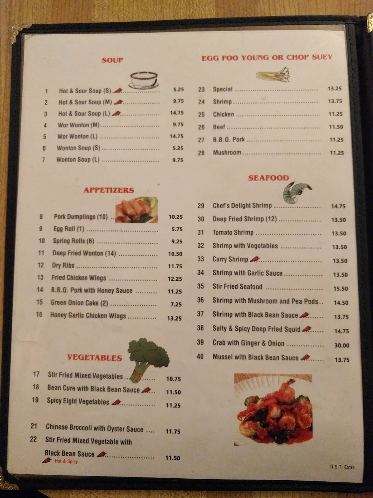 Menu at Midnight Sun Restaurant, Edmonton, 124 St