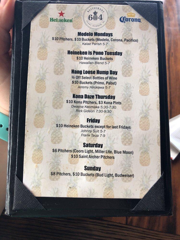 Menu at Restaurant 604, Honolulu