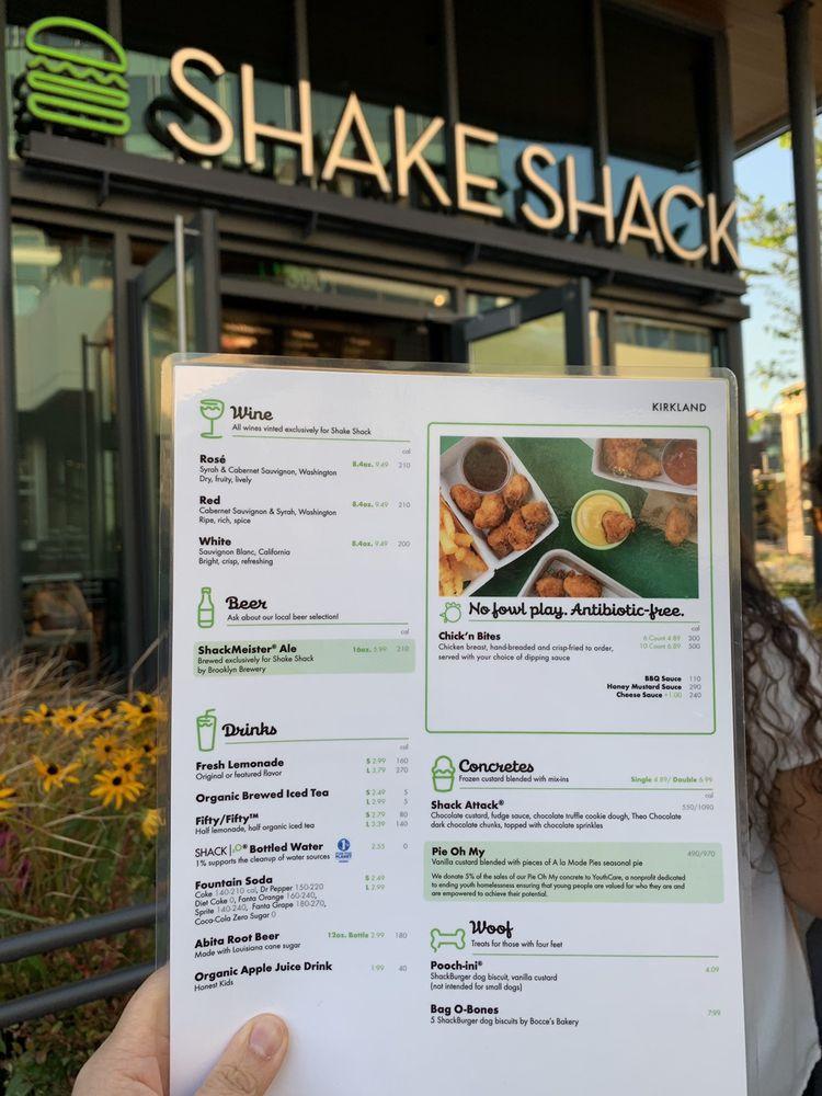 Menu at Shake Shack Kirkland fast food, Kirkland