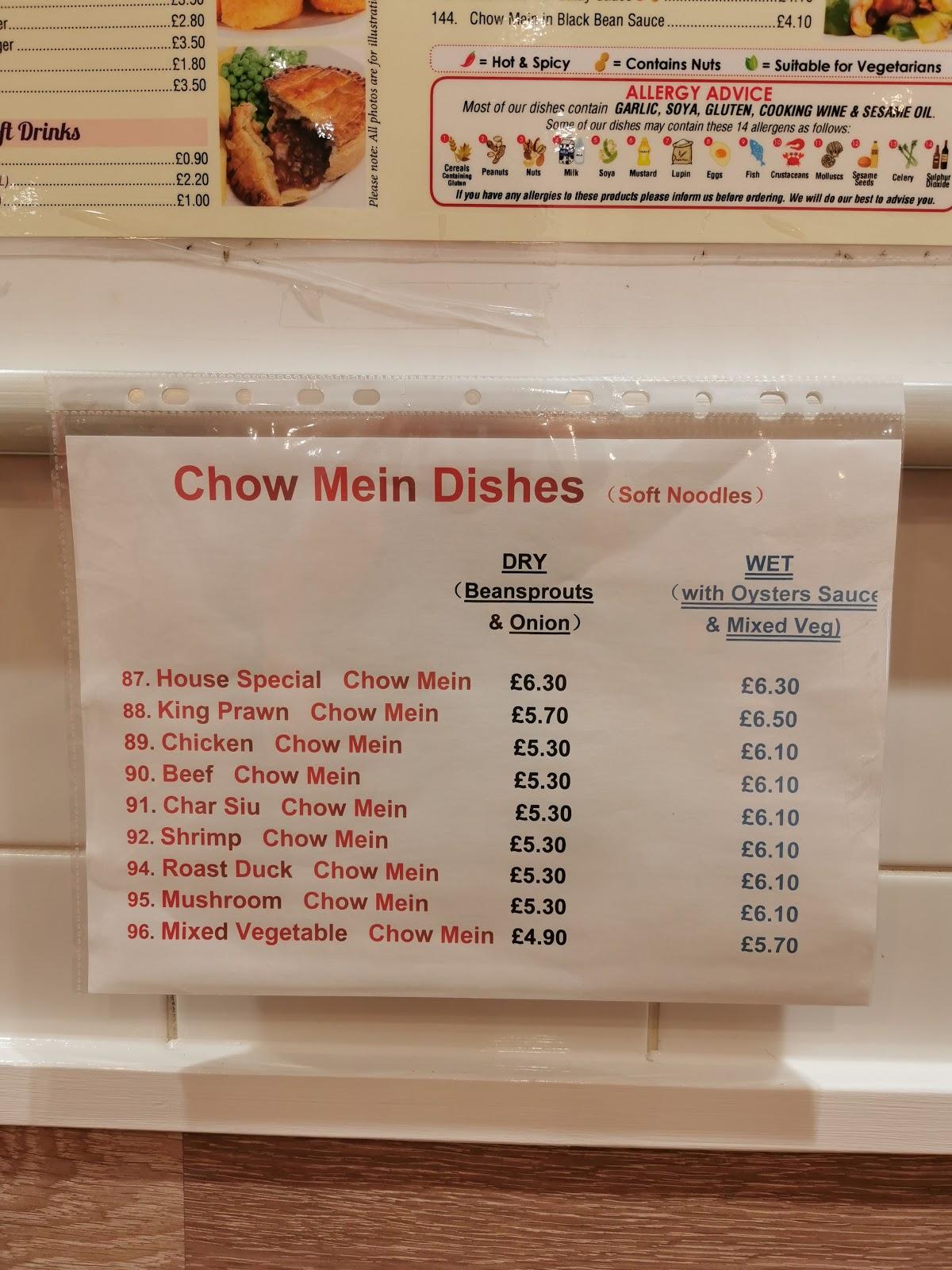 Menu at Wok Inn fast food, Warrington