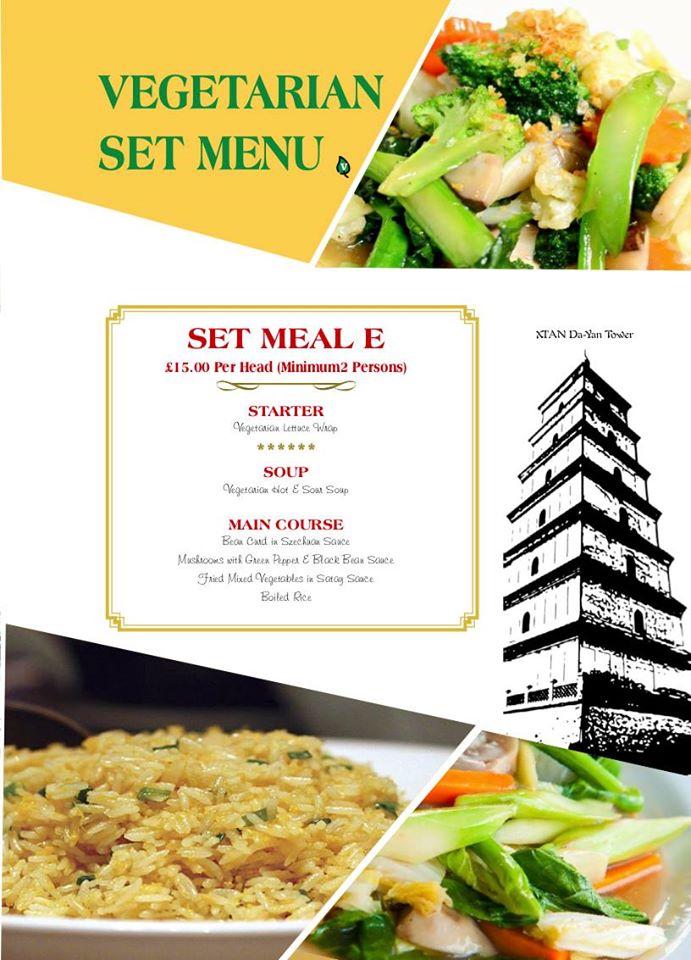 Menu at Chinatown restaurant, Sheffield, 27 London Rd