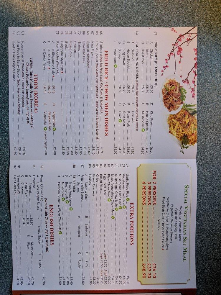 Menu at Wing's Chinese Kitchen restaurant, Street