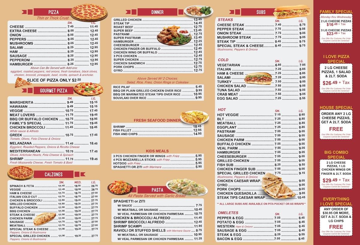 Menu at Family Pizza & Roast Beef restaurant, Rockland