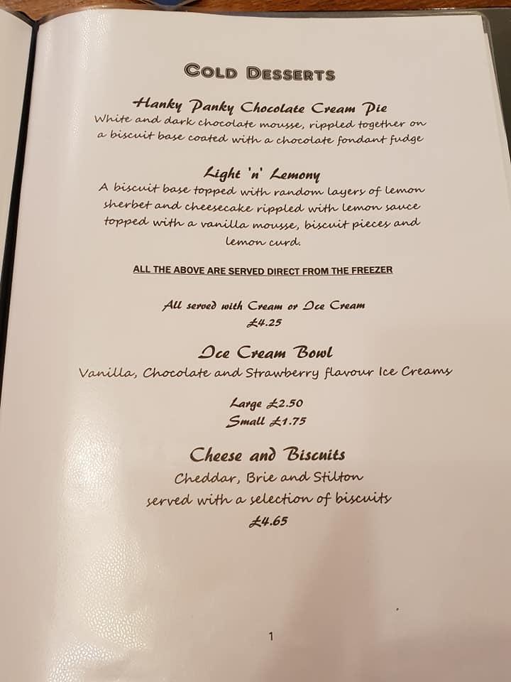 Menu at The Boat Inn pub & bar, Coventry, Boat Inn