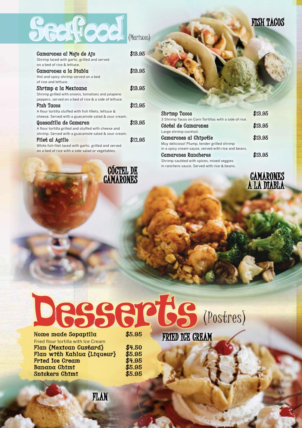 Menu at Chimi’s Fresh-Mex restaurant, St. Peters