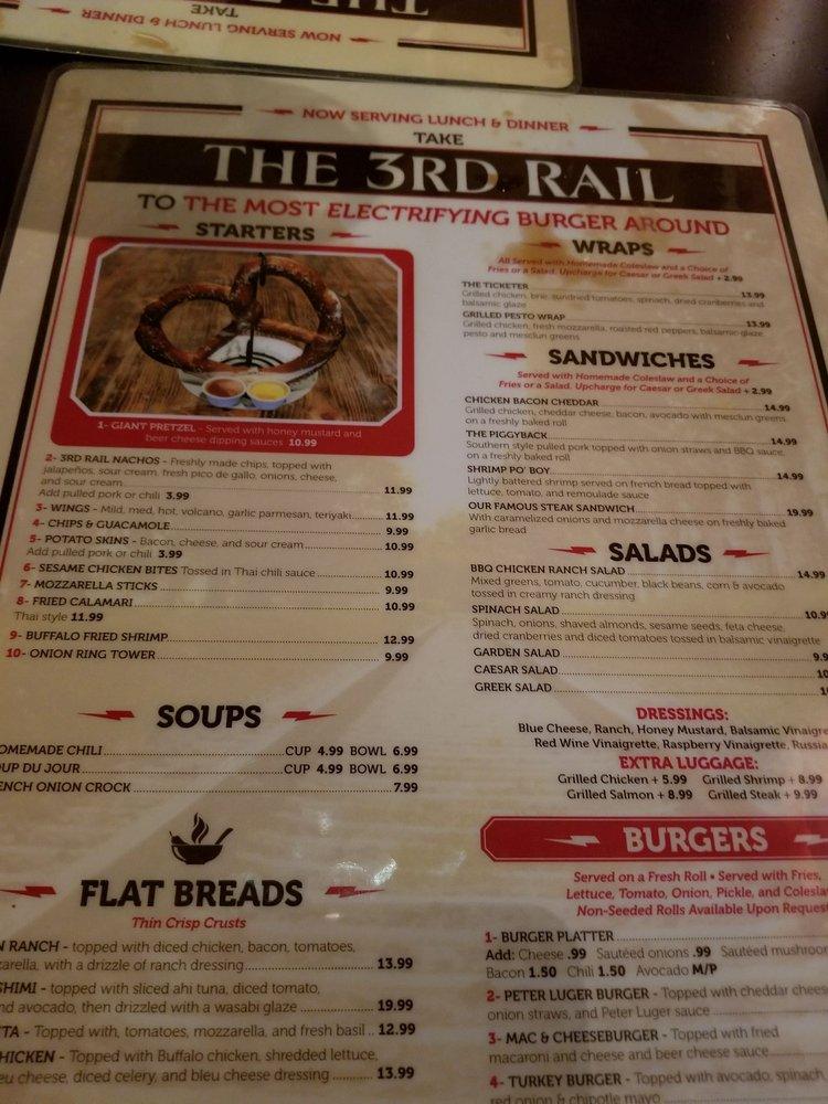 Menu at The 3rd Rail Bar & Grille, Bellmore
