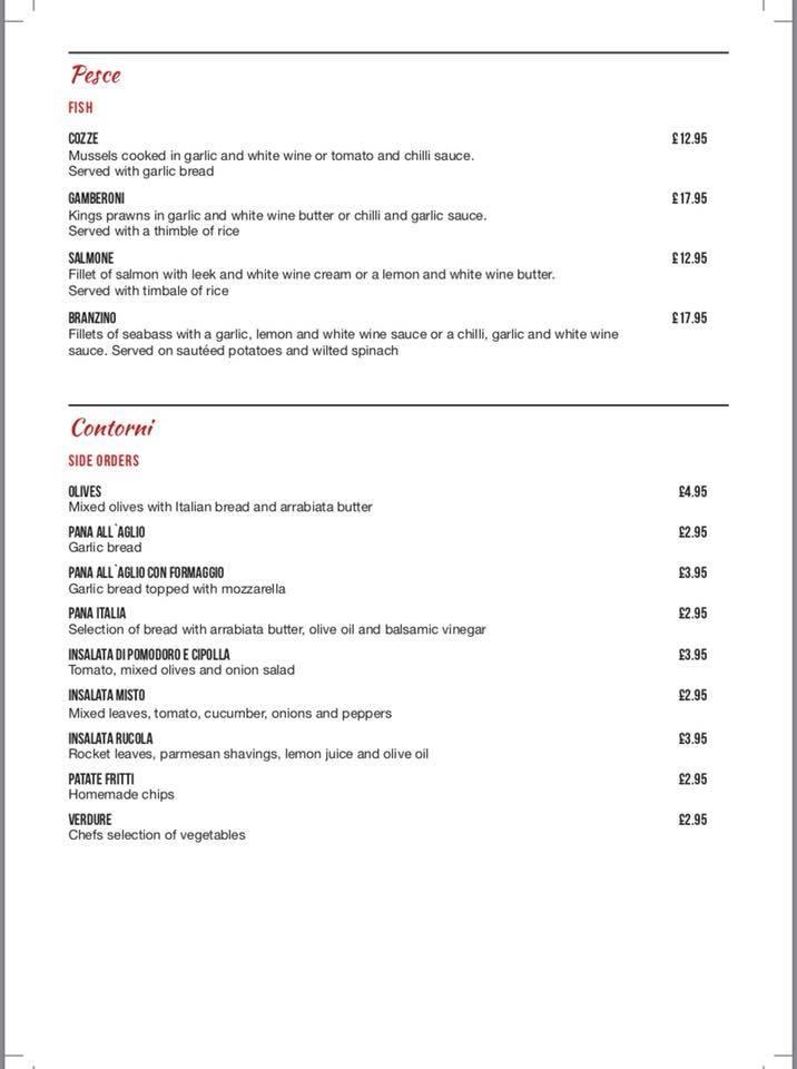 Menu at Amici (Strathaven) restaurant, Strathaven