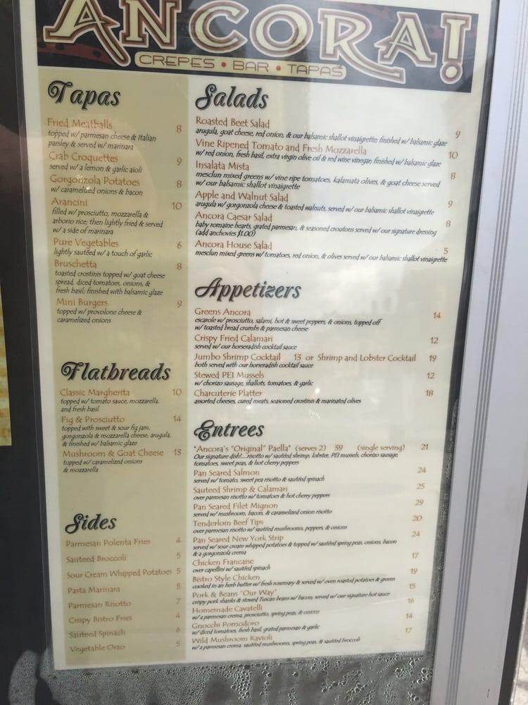 Menu at Ancora! pub & bar, Utica, 261 Genesee St