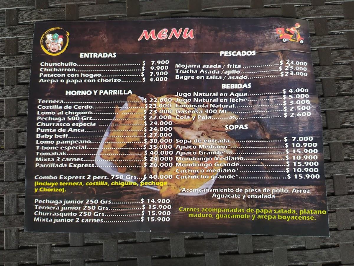 Carta del restaurante Asados Express Calle 73, Bogotá