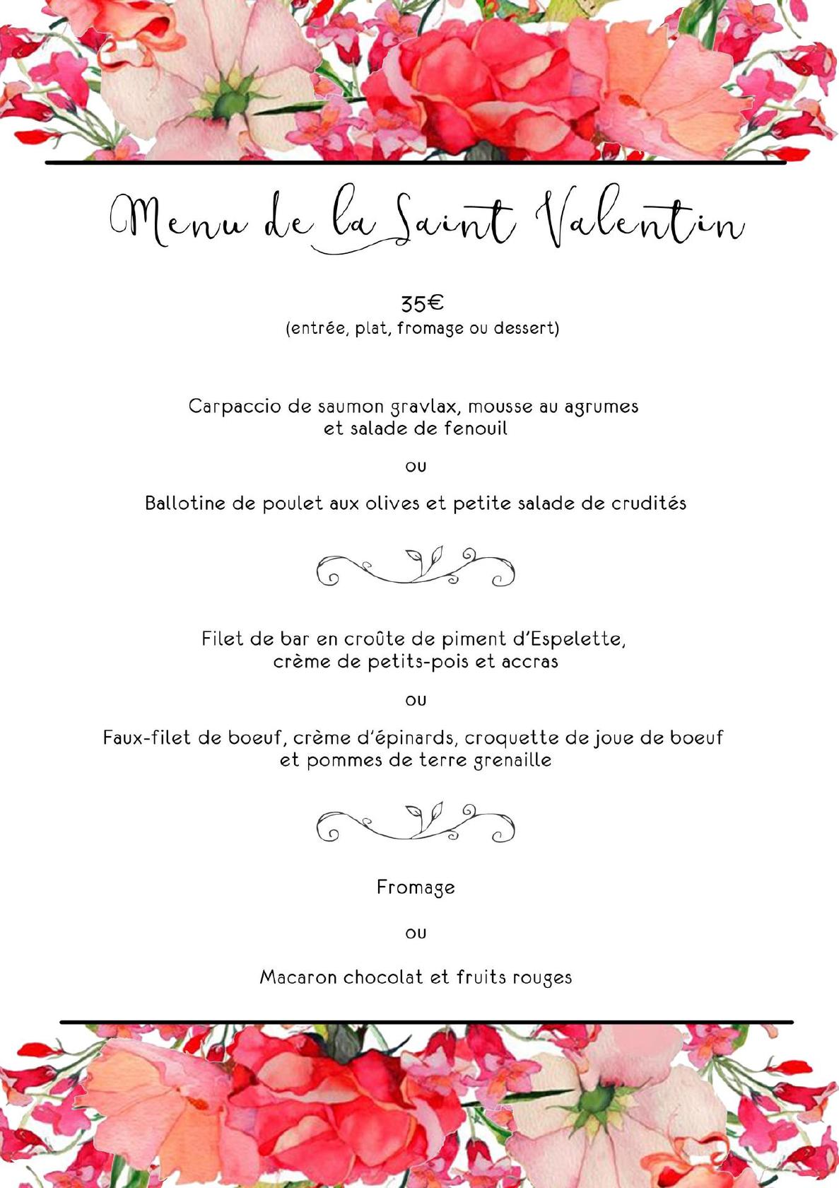 Menu au Auberge De La Source restaurant, Tupin-et-Semons