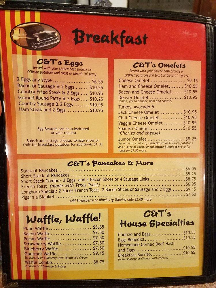 Menu at C&T's Restaurant LLC, Pollock Pines, 6454 Pony Express Trail #37