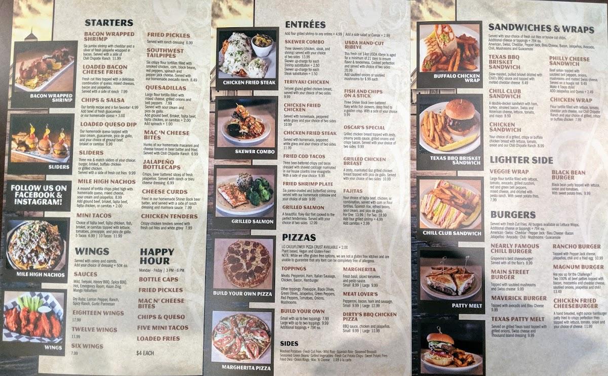 Menu at Chill Bar & Grill Lewisville, Lewisville
