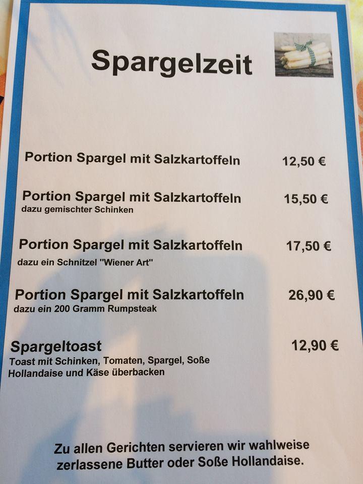 Menu at Em Hütche restaurant, Wesseling
