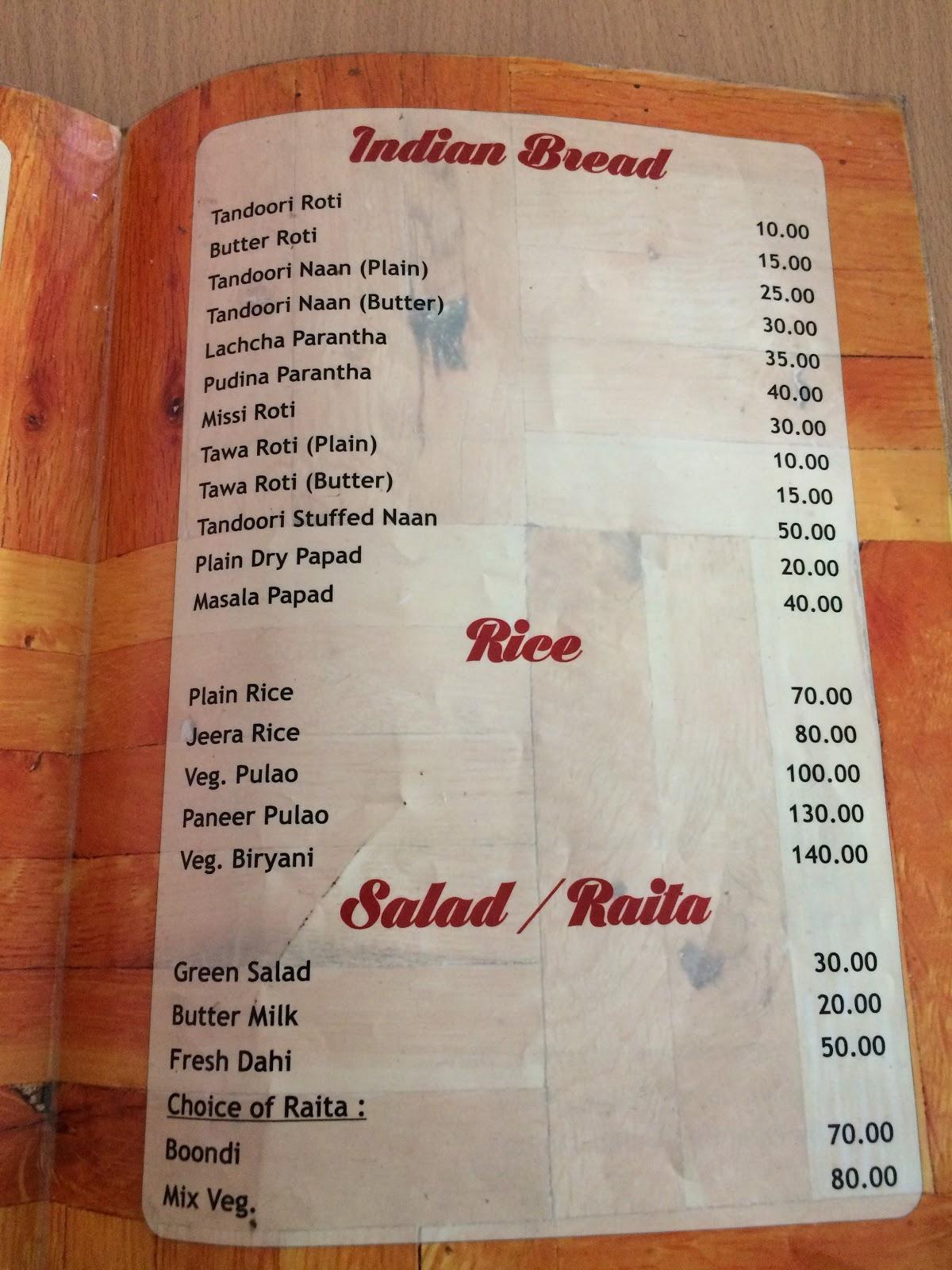 Menu at Gau Dhaba, Muzaffarnagar, GP89+299