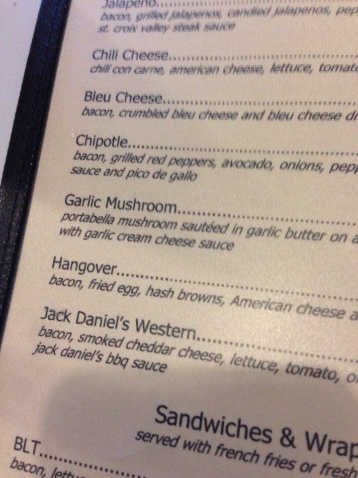 Menu at Oasis Cafe, Stillwater, 806 Main St S
