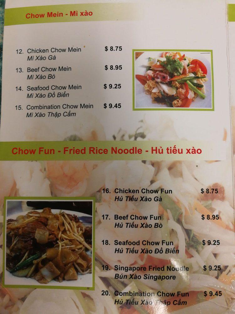 Menu at Pho Ly restaurant, Bellingham, 4151 Meridian St # 113