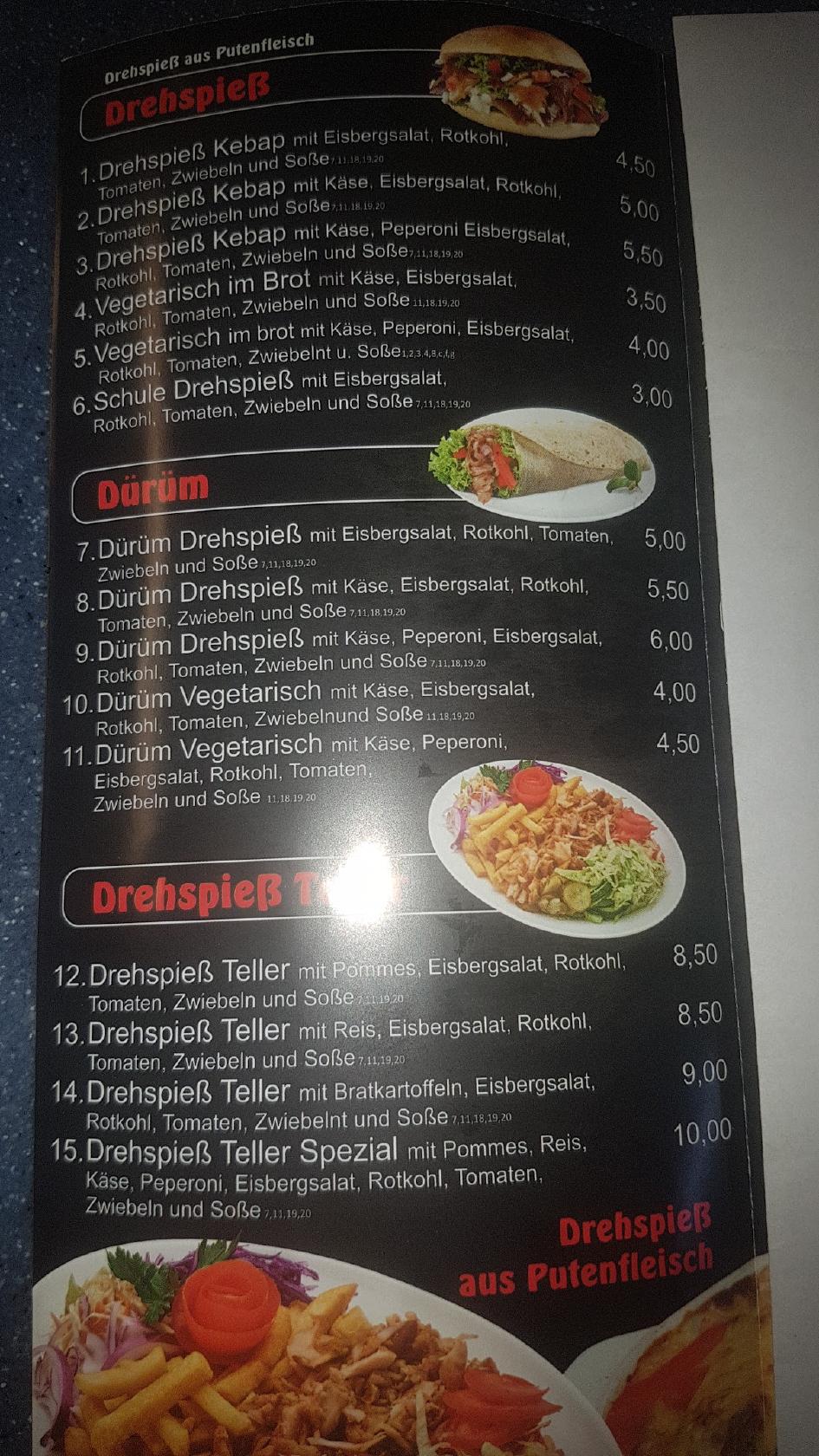 Speisekarte von Stadt Döner restaurant, Bad Kissingen