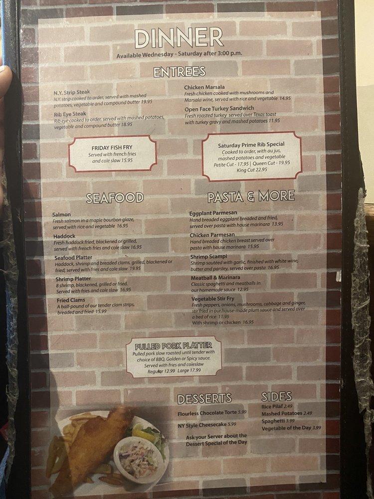 Menu at Sunset Grill restaurant, Ithaca