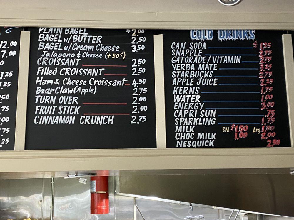 Carta del café Happy Donuts, Albany