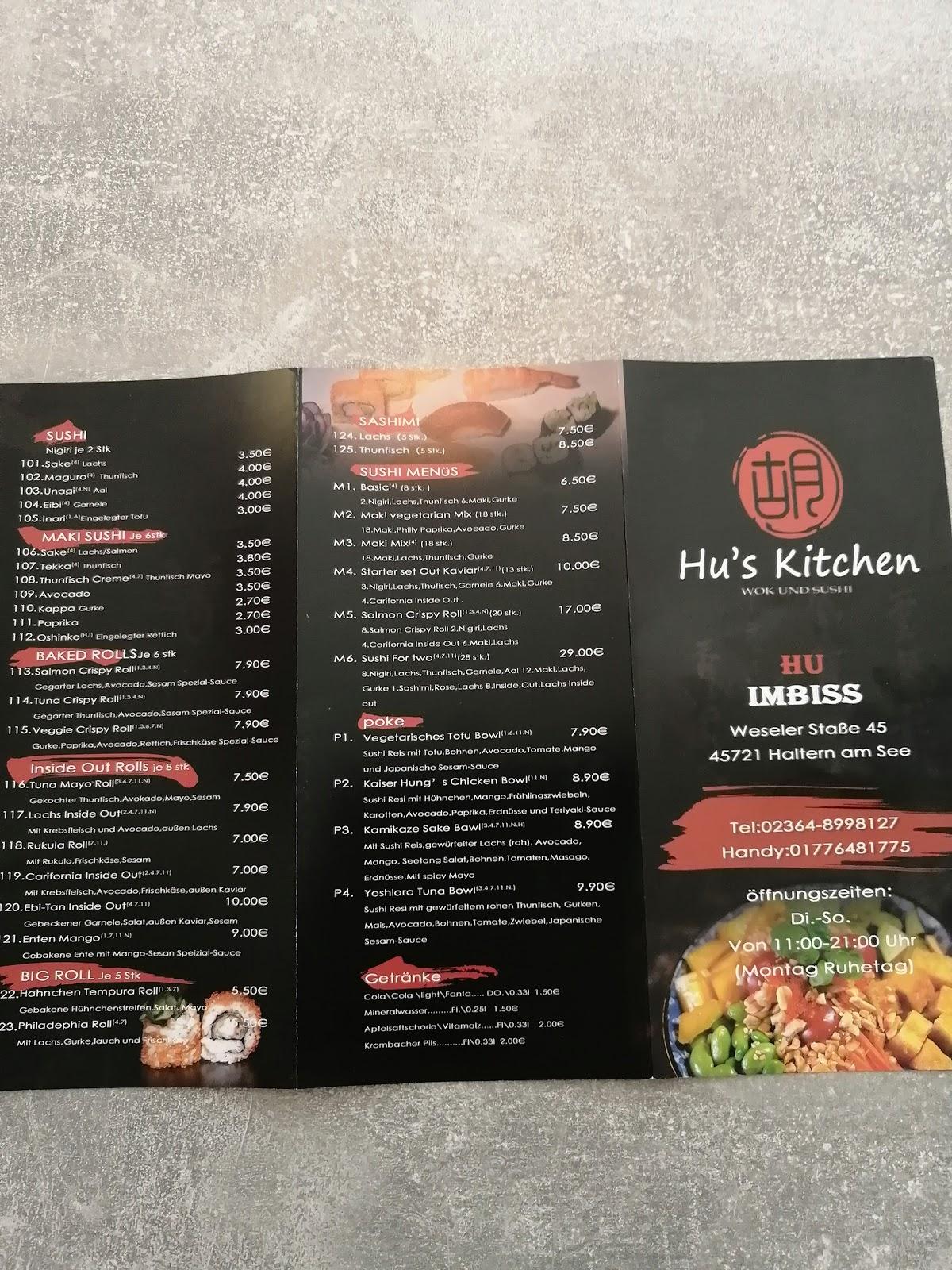 Speisekarte von Hu's Kitchen restaurant, Haltern am See