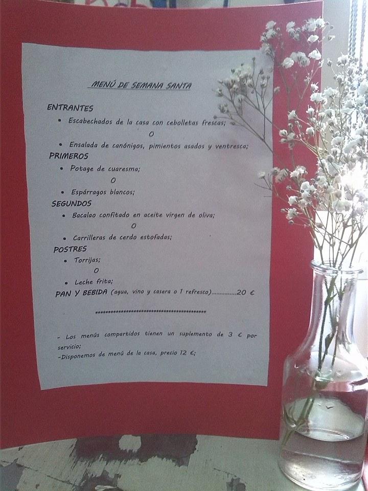 Menu at The Gallery, restaurant, Riaza, C. Val Alto