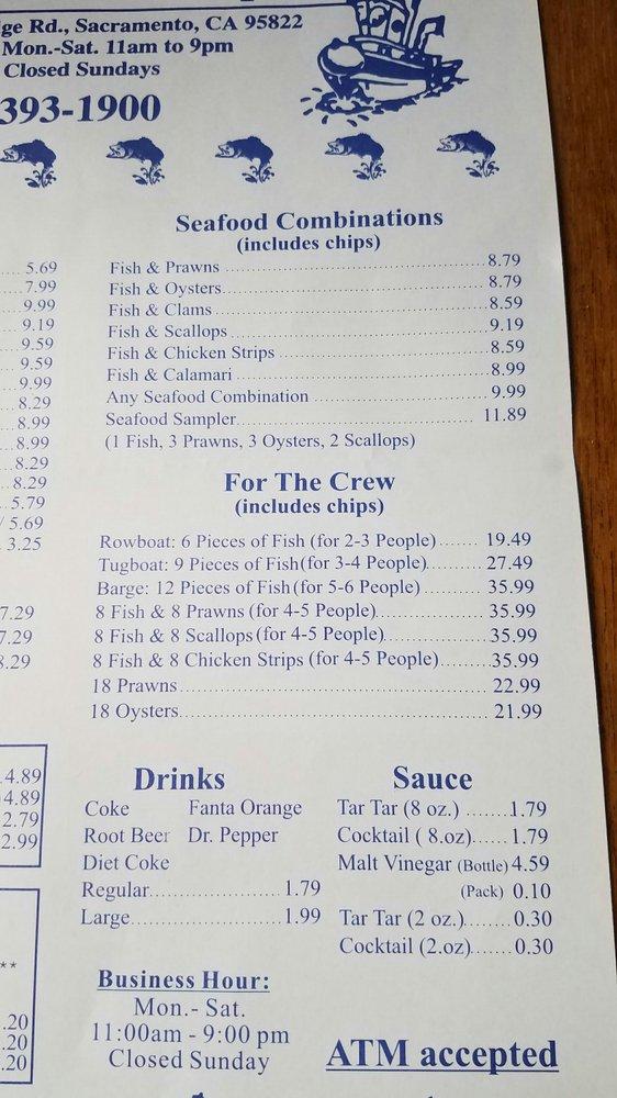 Carta del restaurante Tugboat Fish & Chips, Sacramento, Fruitridge Rd