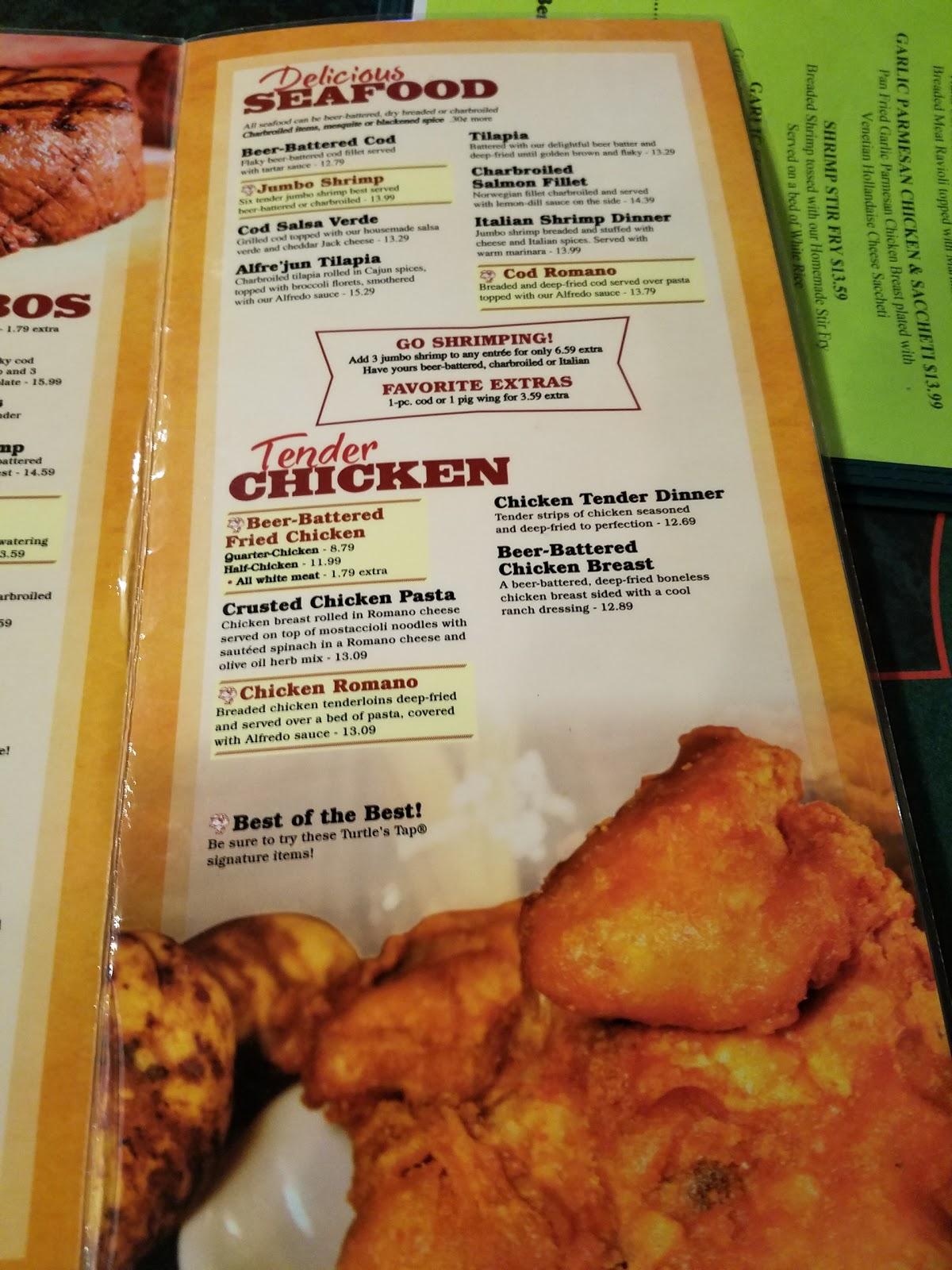 Menu at Turtles Tap pub & bar, Morris