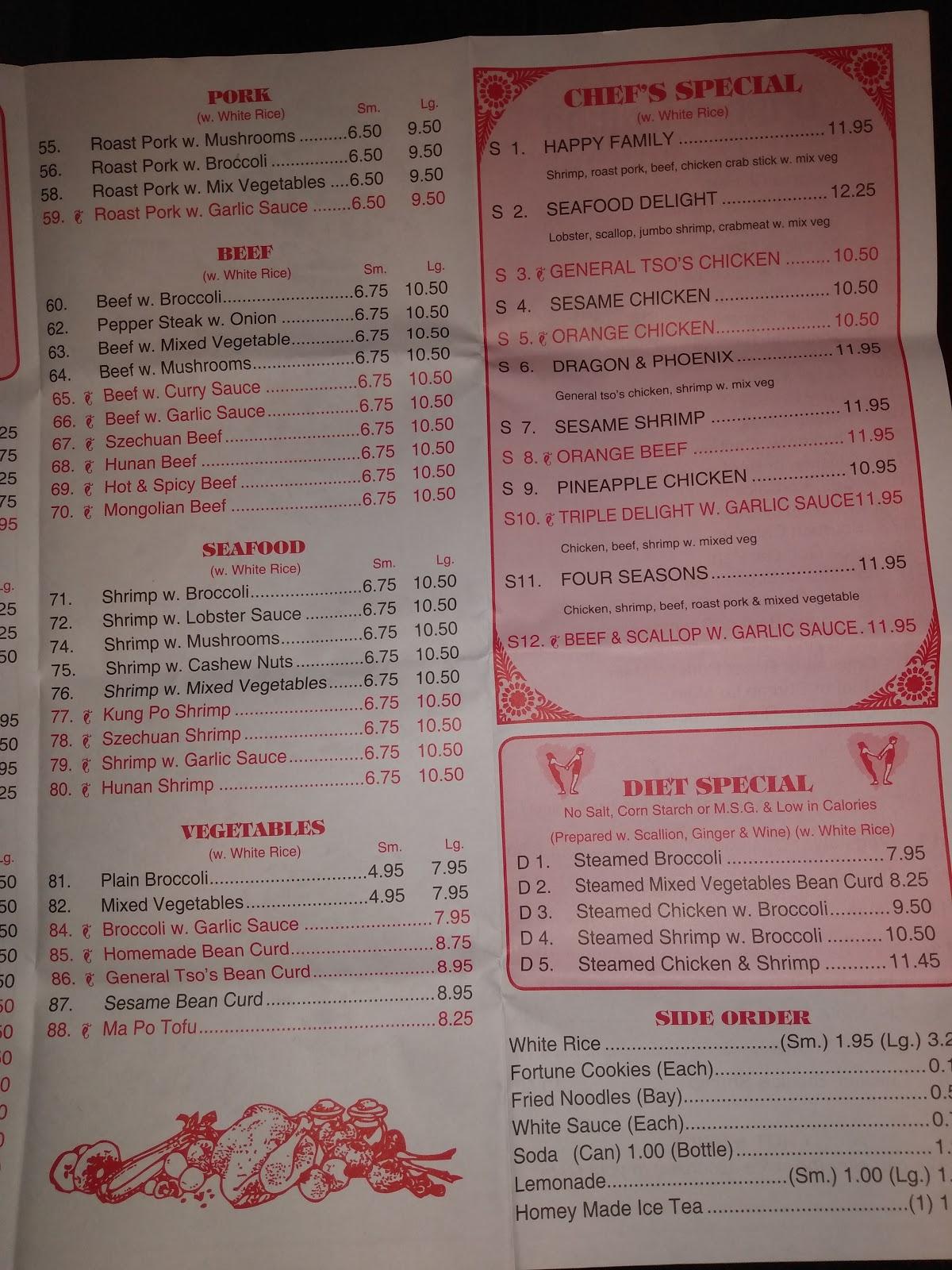 Menu at Yummy Cuisine restaurant, Florence