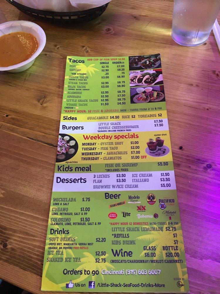 Menu at Little Shack pub & bar, El Paso, 865 Resler Dr h