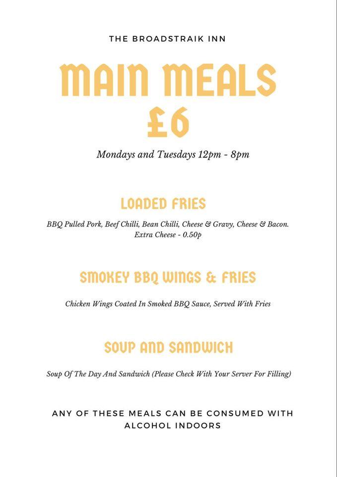 Menu at Broadstraik Inn pub & bar, Westhill
