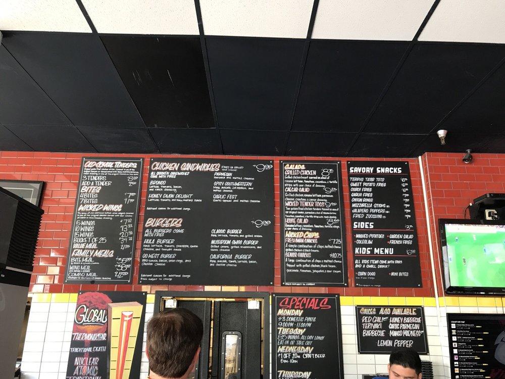 Menu at Wicked Chicken pub & bar, Santa Clara