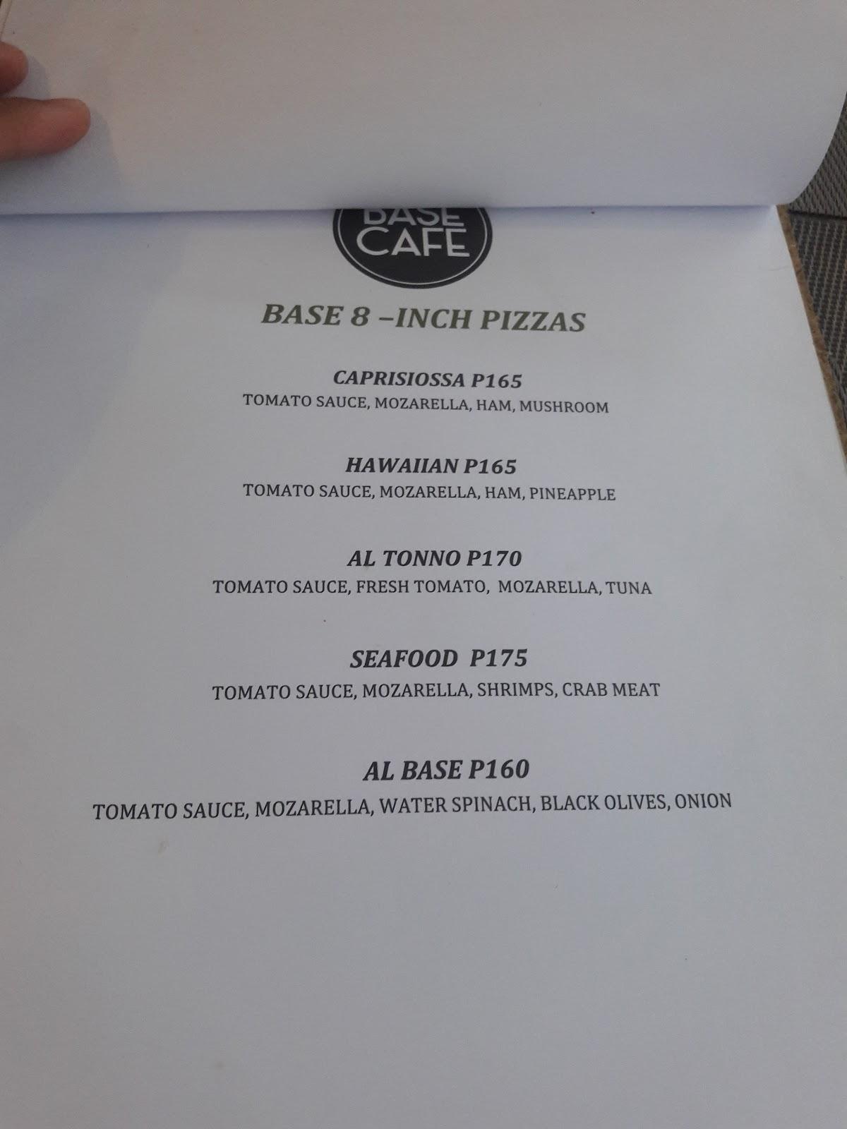 Menu at Base Cafe Steakhouse + Bar, Lipa