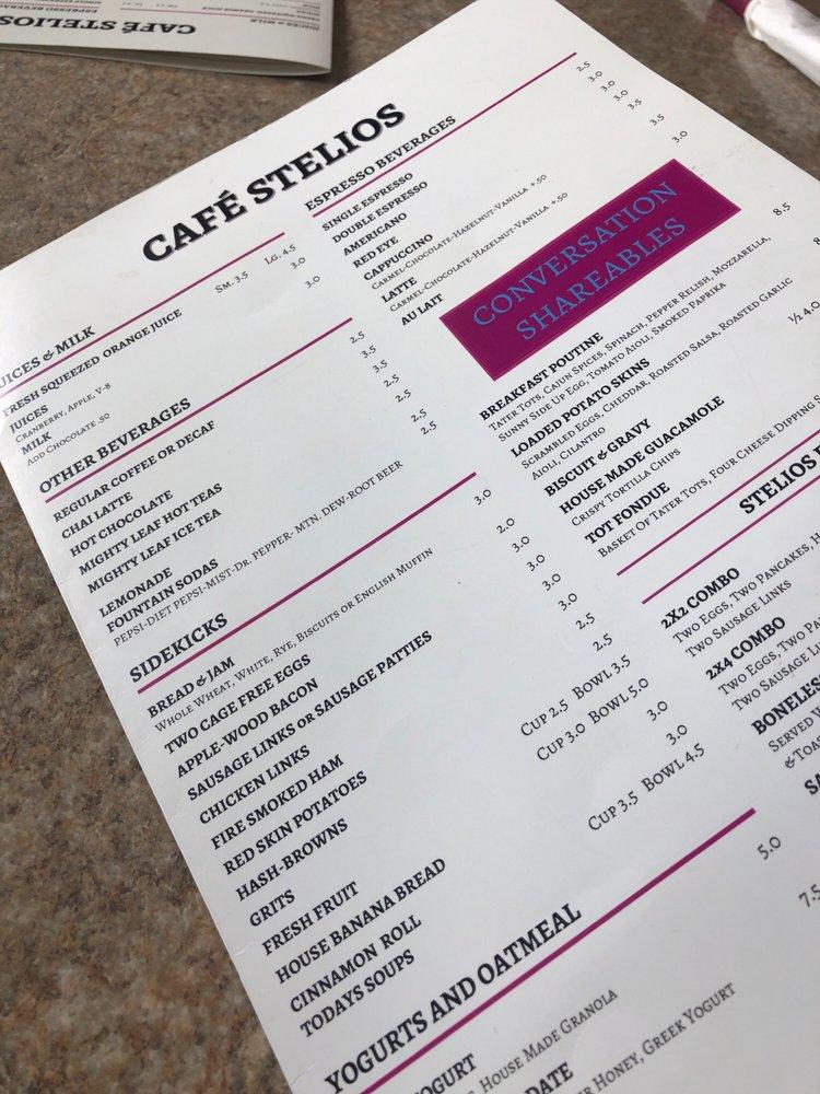 Menu at Cafe Stelios Breakfast Restaurant, Merrillville