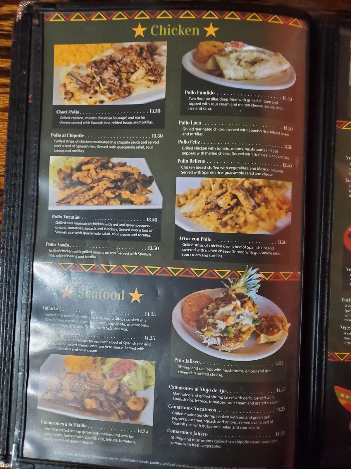 Menu at Mi Jalisco Mexican Restaurant, Ruther Glen, Rogers Clark Blvd