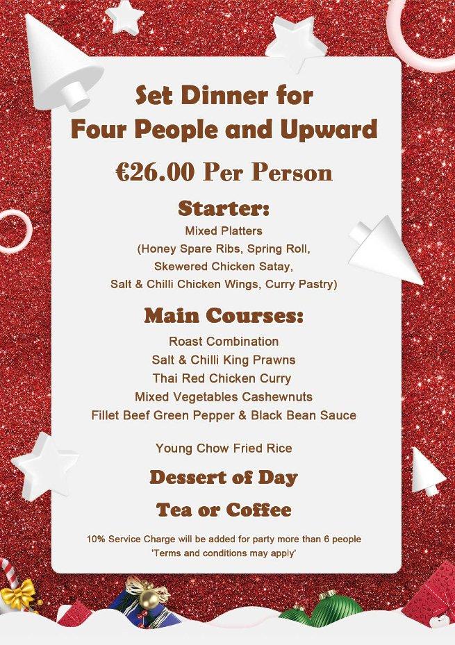 Menu at The Plaza restaurant, Swords, Main St