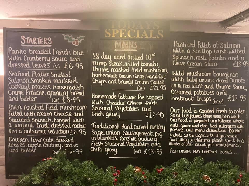 Menu at The Wheatsheaf Pub, Hatfield Peverel